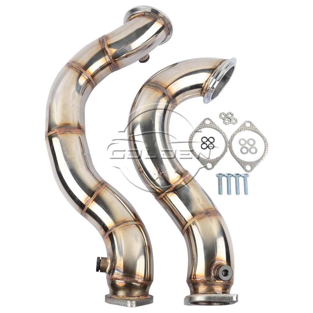 AP03 Twin Turbo 3"; Stainless Downpipes kit N54 For BMW 135i 335i 3.0l ...
