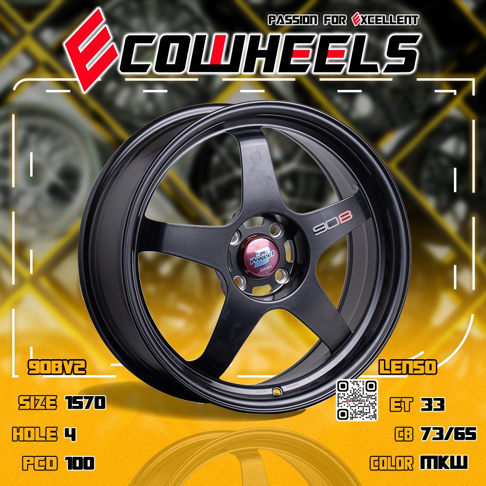 Original LENSO Wheels | PROJECT-D 90BV2 15 Inch 4H100 | Shopee Malaysia
