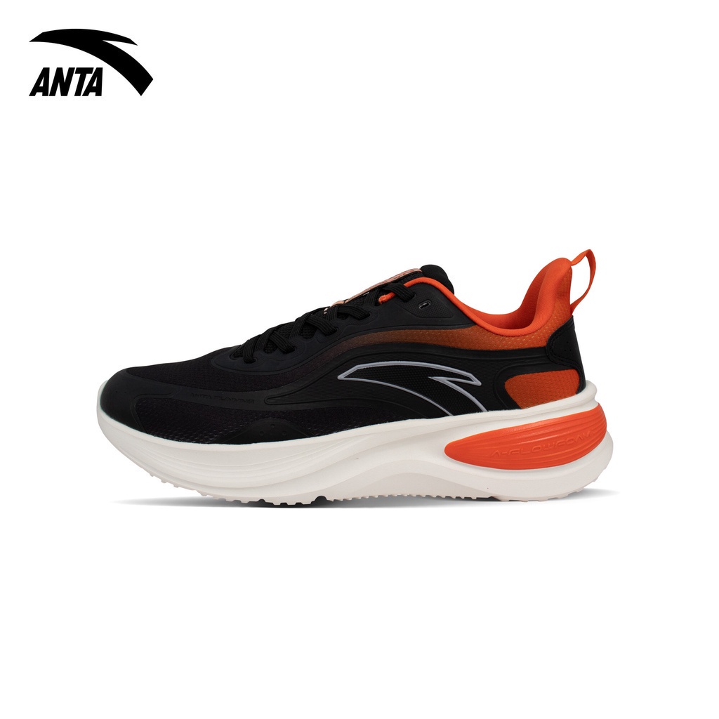 ANTA Men A-FLOW Running Shoes-Black/Persimmon Orange (Kasut Larian ...
