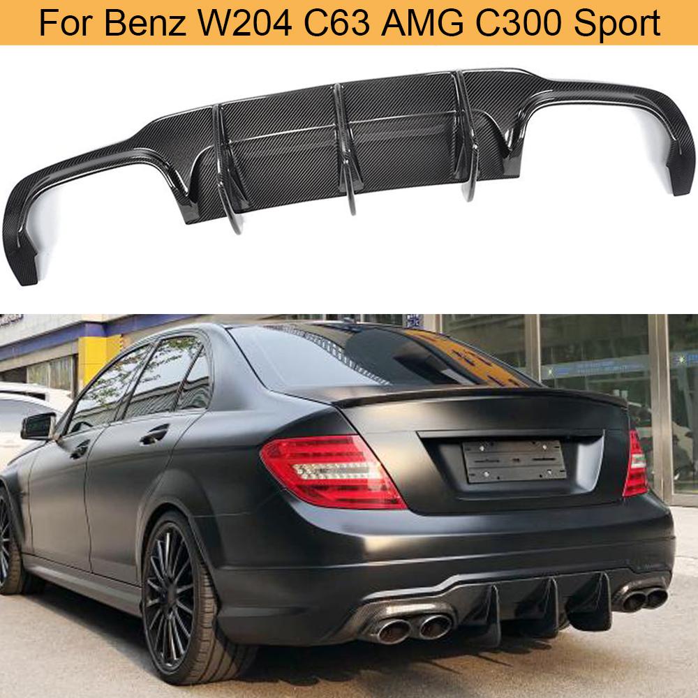 For W204 C63 Carbon Fiber Rear Lip Spoiler Diffuser for Mercedes Benz ...