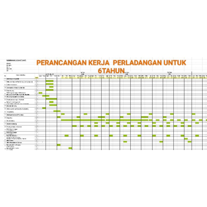 TEMPLATES EXCEL GANTT CHART(PERANCANGAN KERJA LADANG) | Shopee Malaysia
