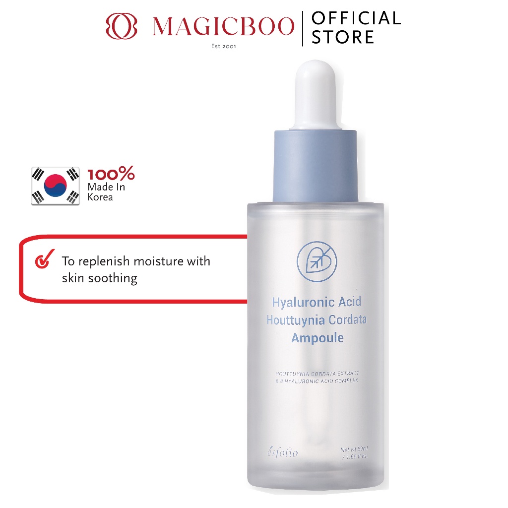 Magicboo Esfolio Hyaluronic Acid Houttuynia Cordata Ampoule (50ml ...