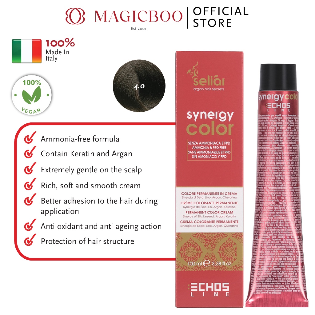 Magicboo Echosline Ammonia Free Seliar Synergy Hair Color Keratin Argan ...