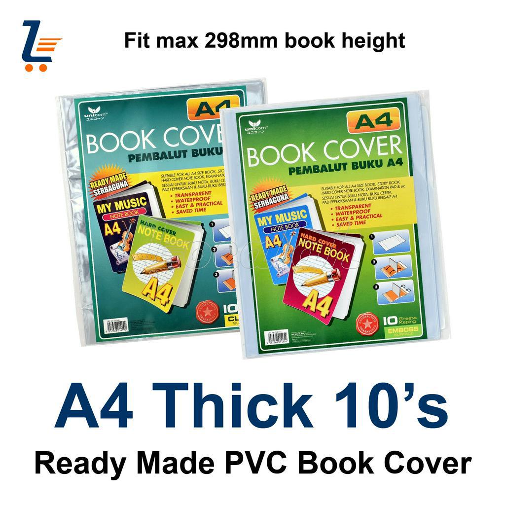 A4 Ready Made PVC Book Cover Wrapper / Pembalut Buku Nota 10's (Unicorn ...