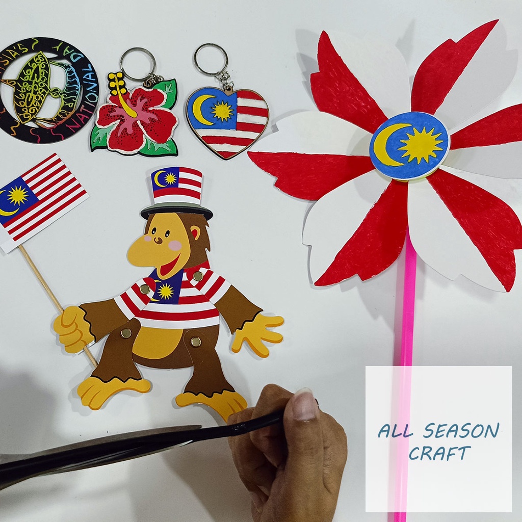 Merdeka Keychain Merdeka DIY Pack Orang Utan Hornbill Merdeka Pinwheel ...