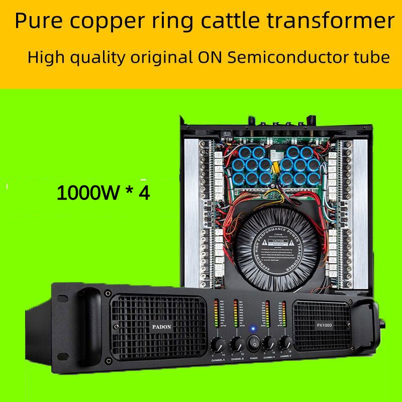 PADON Audio amplifier High power, professional amplifier, four channels, 8 ohms, 1000 watts * 4 ...