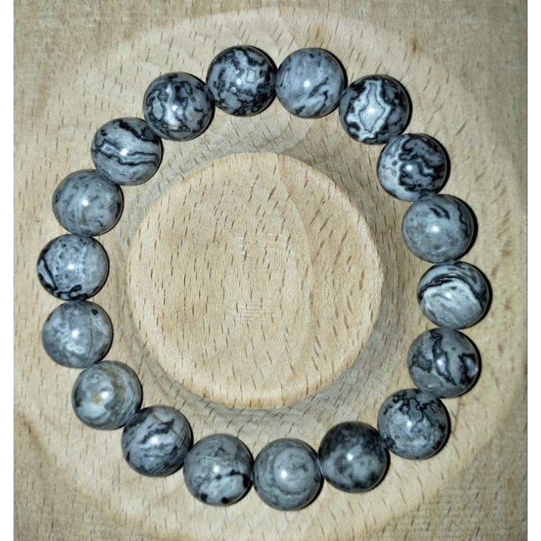 Natural Grey Map Jasper 10mm | Shopee Malaysia