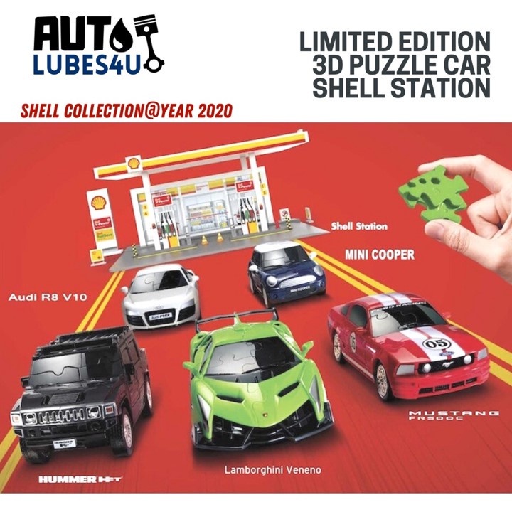 Full Set Shell V-Power Nitro 3D Puzzle Car Model + Shell Petrol Station ...