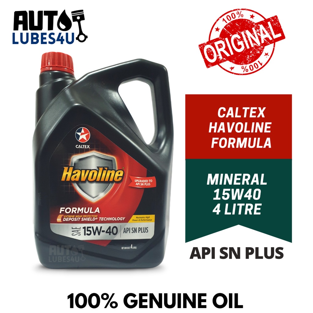 Caltex Havoline Mineral Oil 15W40 4L - Caltex Car Engine Oil | Shopee ...