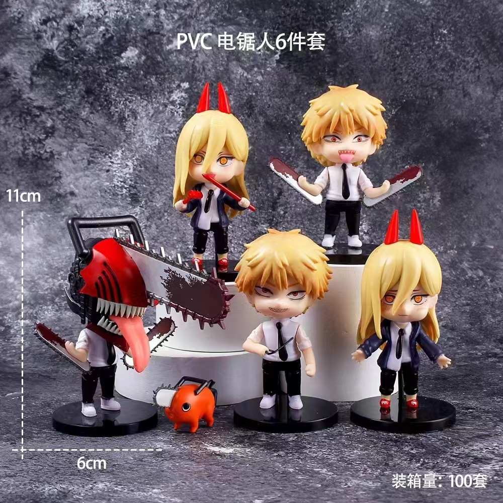 Socute Chainsaw Man Pochita Denji Action Figure Cake Topper Birthday ...