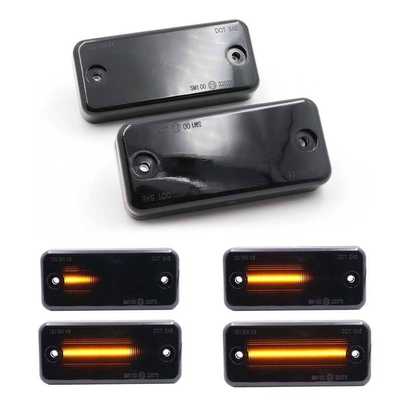 Niscarda 2pcs Amber Dynamic Flowing Led Side Marker Light For Fiat