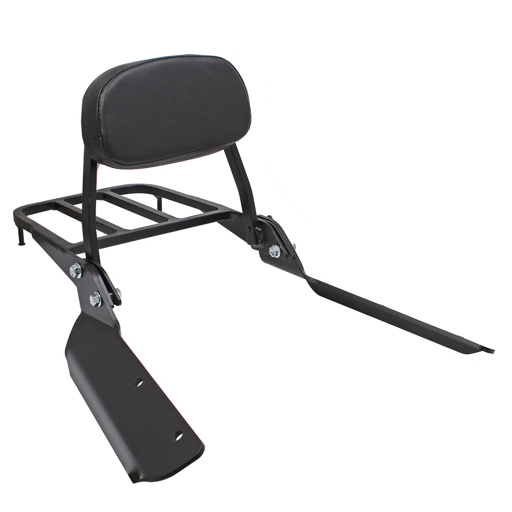 Motorcycle Black Rear Rack Carrier With Backrest Hardware For Honda ...