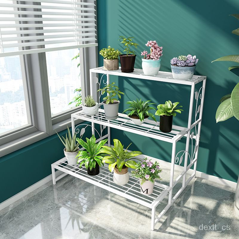 Pastoral Iron Flower Stand Floor-Standing Multi-Layer Flower Stand ...