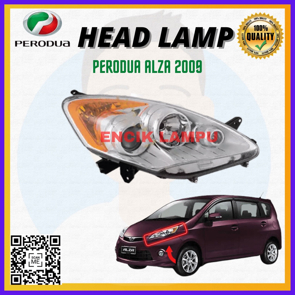 PERODUA HEAD LAMP ALZA 2009 LAMPU DEPAN BESAR 100% NEW HIGH QUALITY ...