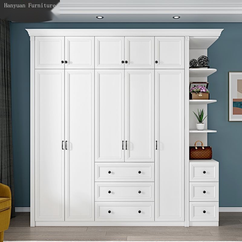 Flat door wardrobe custom home bedroom storage wardrobe cloakroom ...