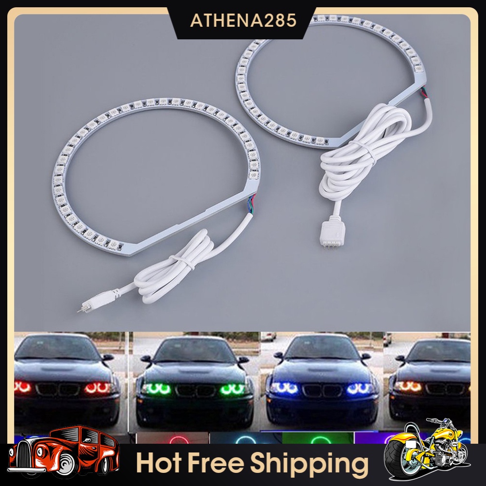 4Pcs RGB 5050 SMD 12V LED Angel Eyes Halo Rings Light for BMW E36 E38 ...