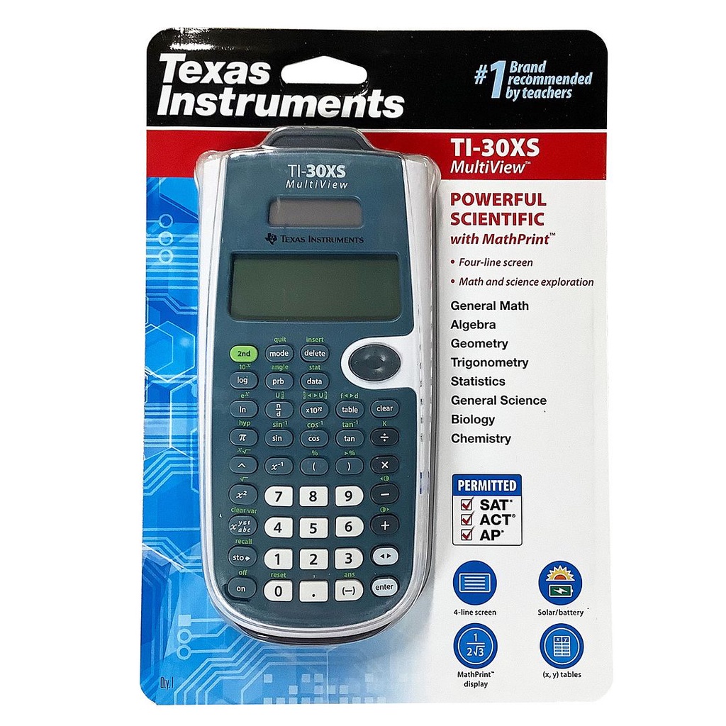 Texas Instruments TI-30XS MultiView 4-Line Scientific Calculator (Blue ...