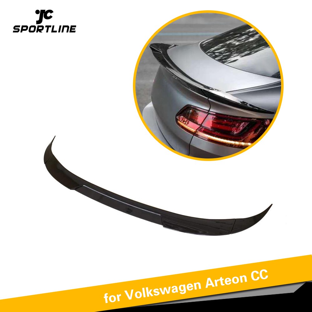 JC ABS Carbon Fiber Look Glossy Black Trunk Spoiler For Volkswagen VW ...