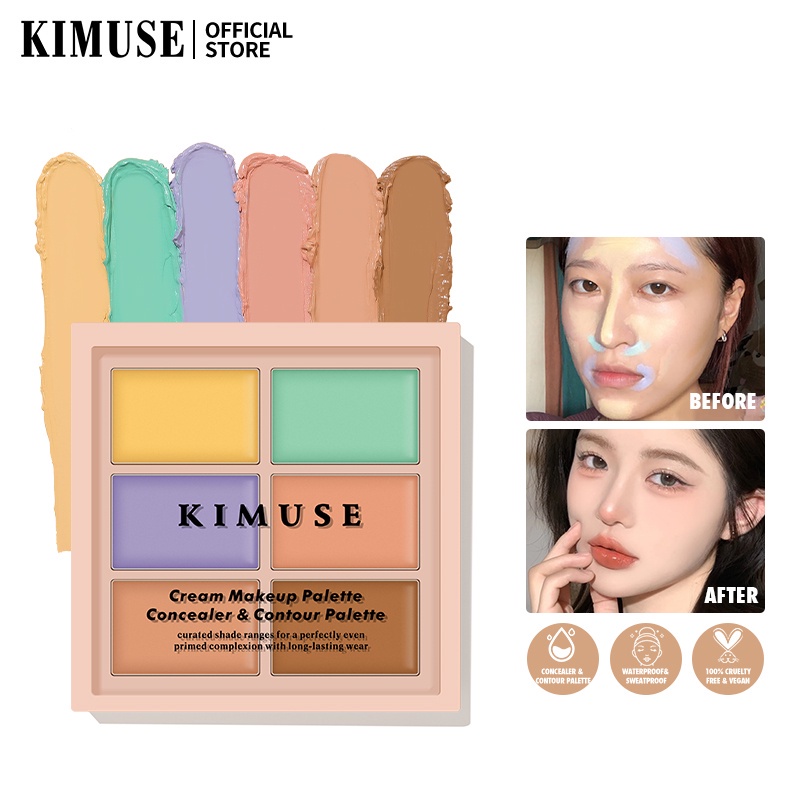 KIMUSE Cream Concealer & Contour Palette Multi-function Makeup ...
