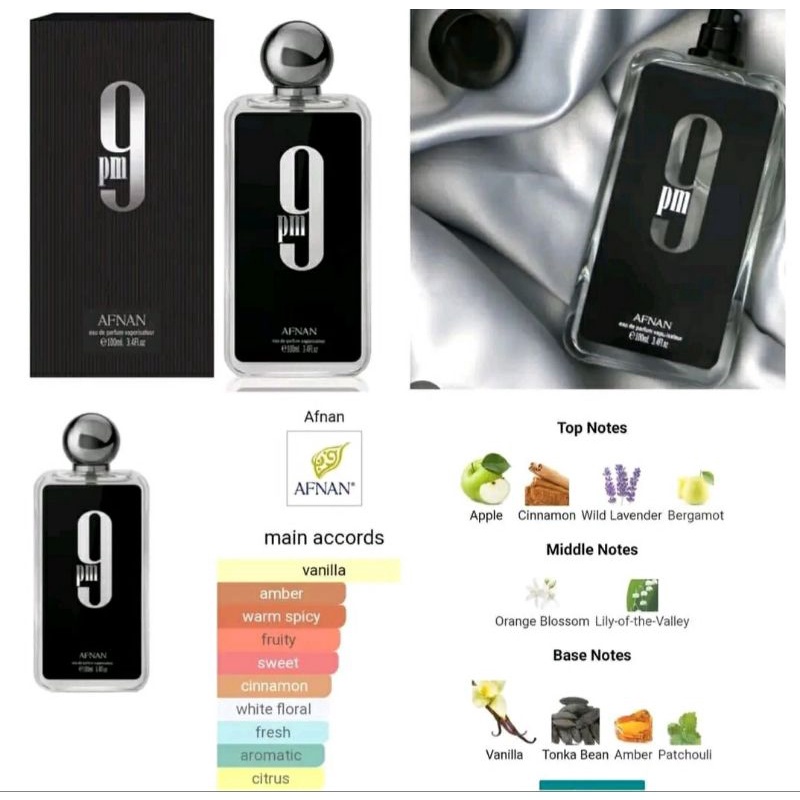 AFNAN / 9PM 🌟 100ml EDP perfume for men women 100ml New Box 🌟 Original ...