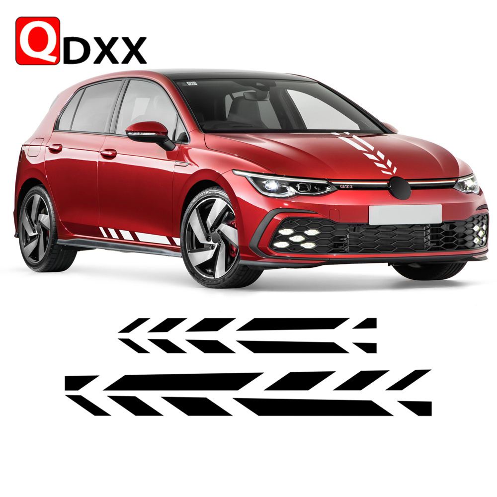Racing Sport Car Hood Cover Decal Door Side Skirt Stickers for VW ...