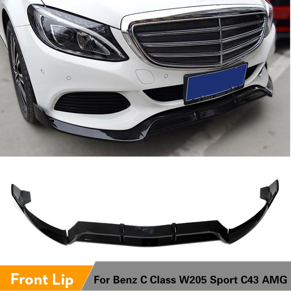 Front Bumper Spoiler Splitters for Mercedes-Benz Class W205 Sport C180 ...