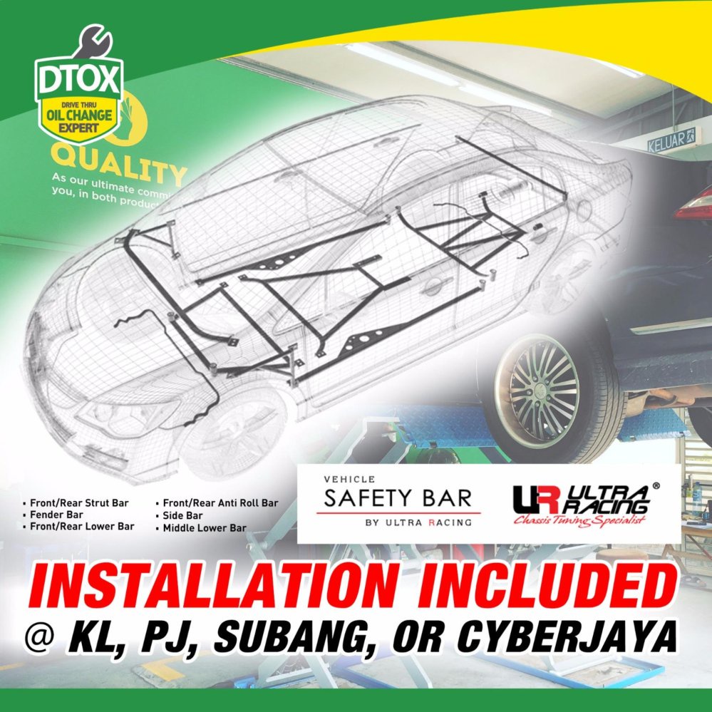 (Installation included) Ultra Racing Bars HONDA CITY (GM2) 1.5 2008-2014 (2WD) | Shopee Malaysia
