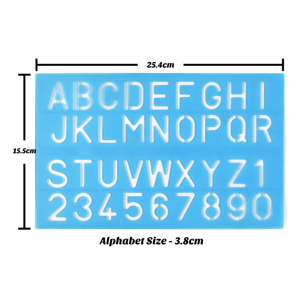 Alphabet Numbers Stencil Ruler ABC Ruler | Shopee Malaysia