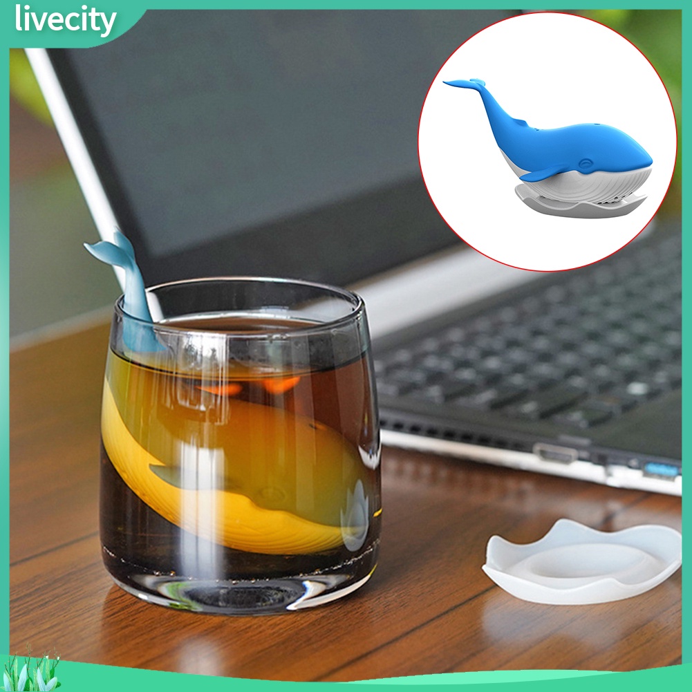 {livecity} Cute Whale Design Silicone Tea Infuser Leaf Strainer Filter ...
