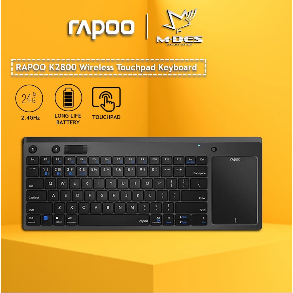 Rapoo K2800 2.4G Wireless Touchpad Keyboard / 2.4Ghz Wireless ...