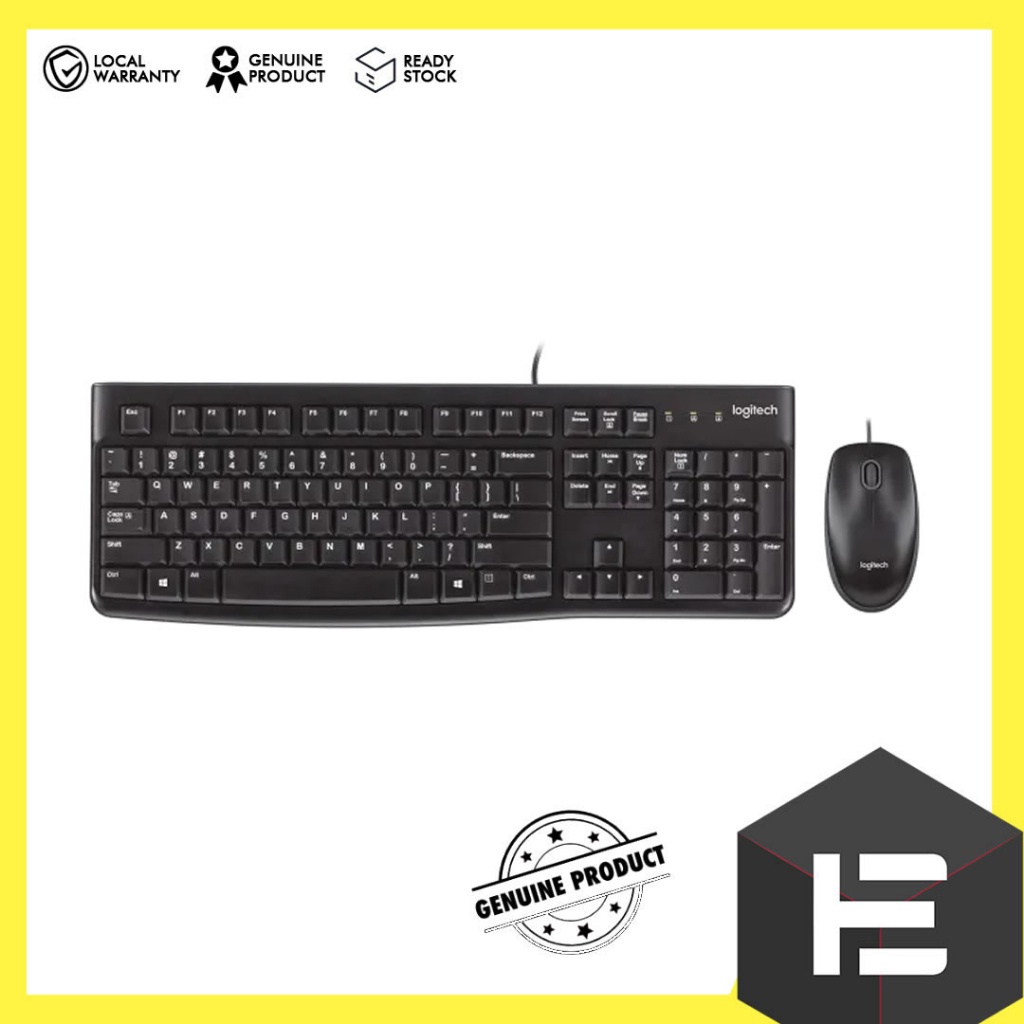 Logitech Mk120 Wired Keyboard And Mouse Combo 920 002586 Shopee Malaysia