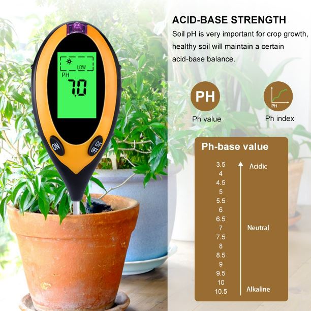 4 in 1 Moisture Sunlight PH Meter Soil Water Acidity Humidity Light PH ...