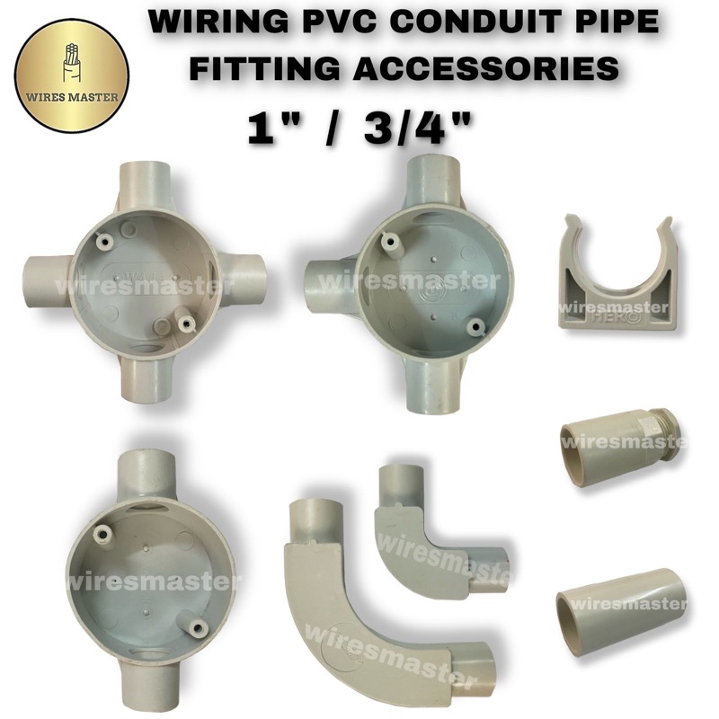 Wiring PVC Conduit Pipe Fitting Accessories 1” / 3/4” (Sell in pieces ...