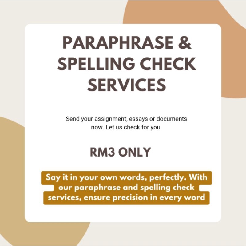 Paraphrase & Spelling Check Services | Shopee Malaysia