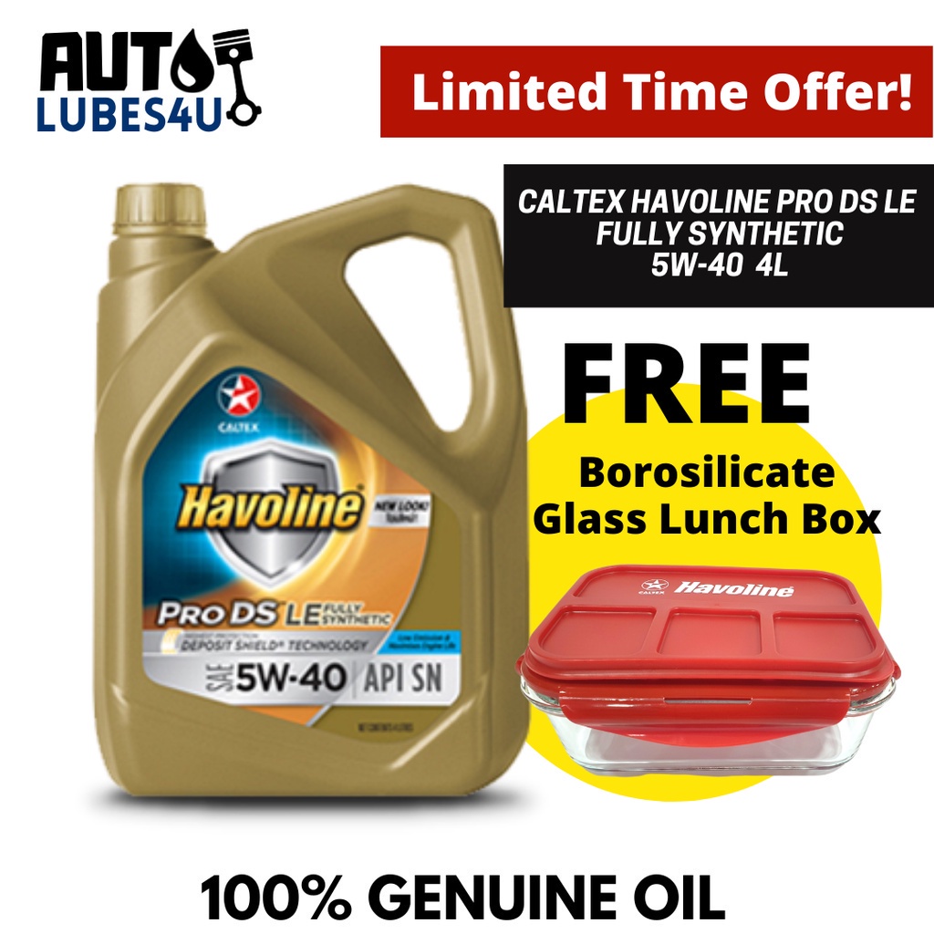 Caltex Havoline ProDS Fully Syn LE 5W40 4L (FOC Glass Lunch Box ...