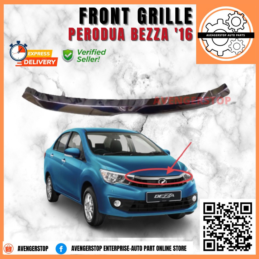 FASTLINK PERODUA BEZZA 2016 FRONT BUMPER GRILLE DEPAN SARONG GRILL 100% ...