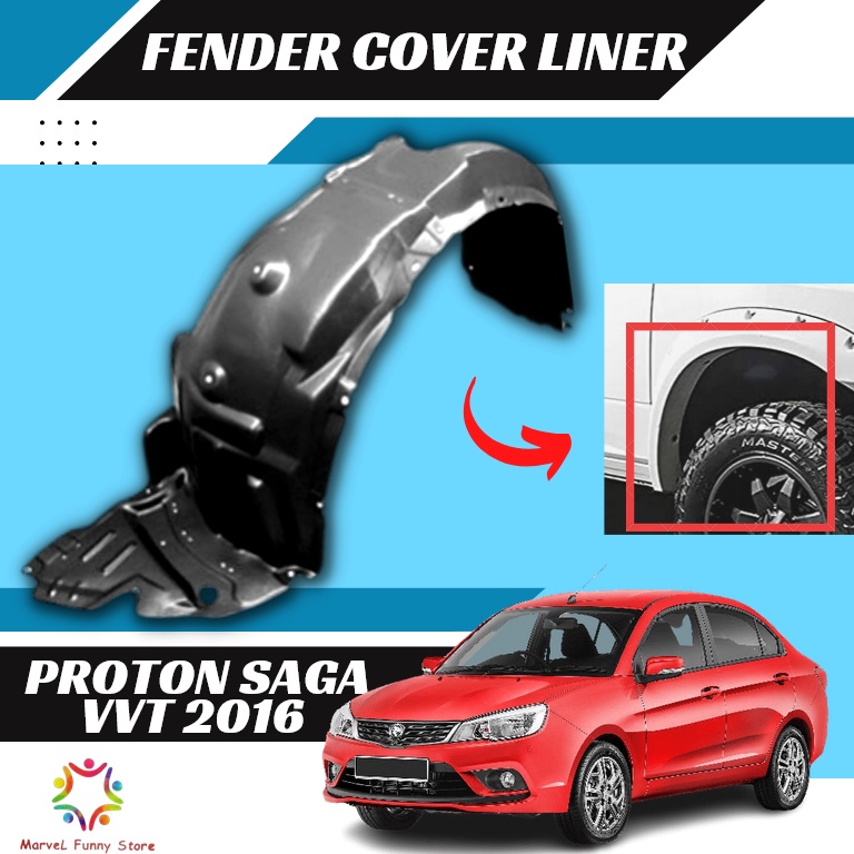 Proton Saga 2016 & 2019 VVT Daun Pisang Fender Cover Liner Protector ...