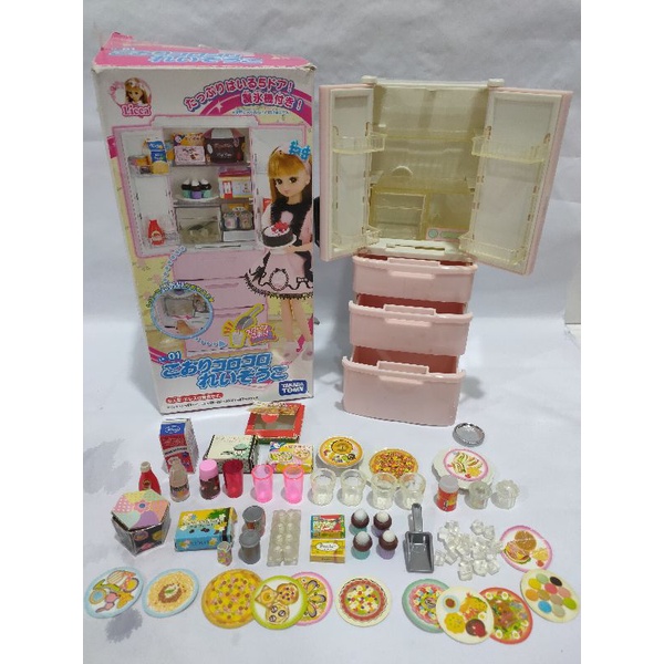 TAKARA LICCA CHAN FRIDGE REFRIGERATOR FOOD PIZZA COKE CAKES ICE ...