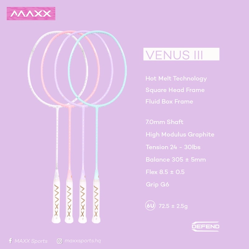 Maxx Venus III Badminton Rackets | Shopee Malaysia