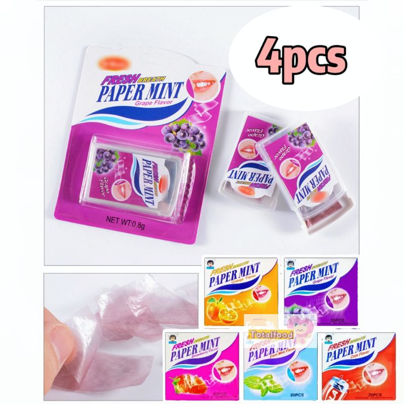 4pcs Hepin Paper Mint Candy [grape/ mint /strawberry/ cola /orange ...