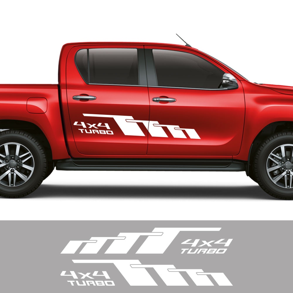 Vinyl Decor Pickup Door Side Stripes Sticker for Toyota Hilux Vigo Revo ...