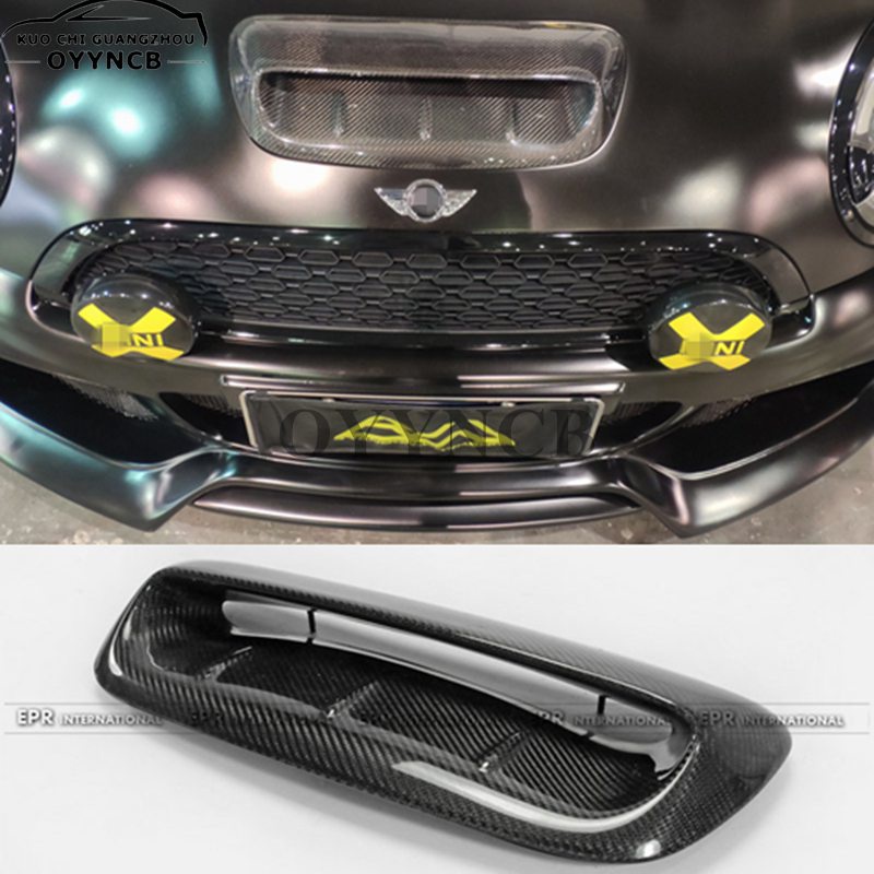 For Mini Cooper S R56 2007-2014 V Front Engine Air Hood Hood Scoop Vent Cover Real Carbon Fiber ...