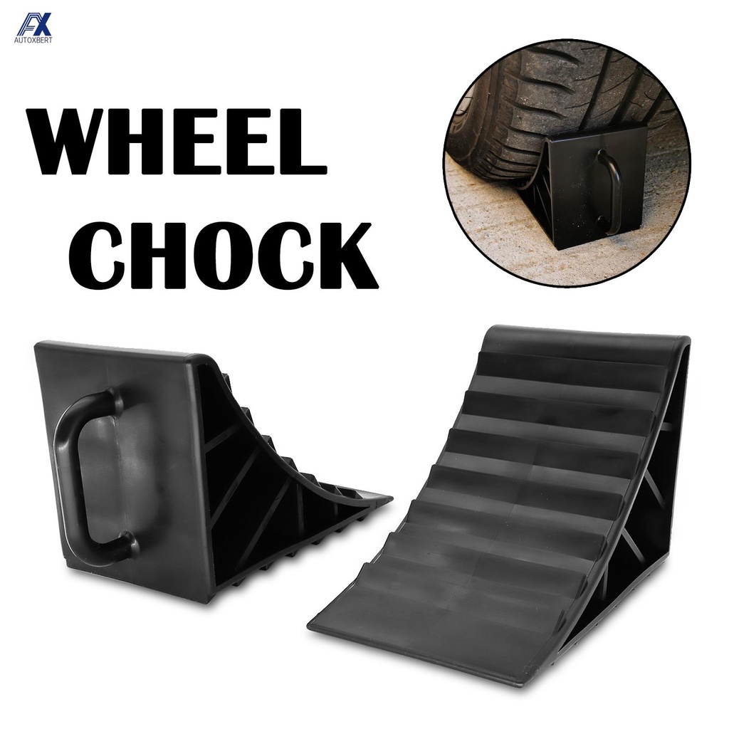 2PCS Wheel Chock Skid Resist Plastic High Strength Car Truck Stopper Control Wheel Anti-slip ...