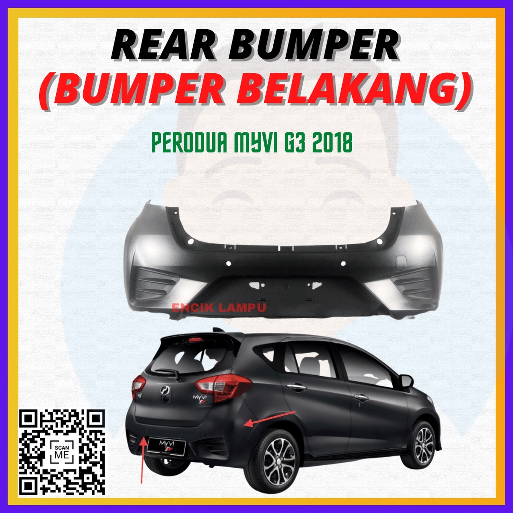 REAR BUMPER BELAKANG PERODUA MYVI G3 2018 Original & Oem MATERIAL PP ...