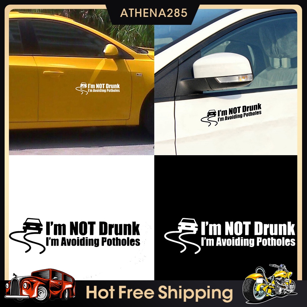 🐬not Drunk Im Avoiding Potholes Car Sticker Truck Body Window Bumper