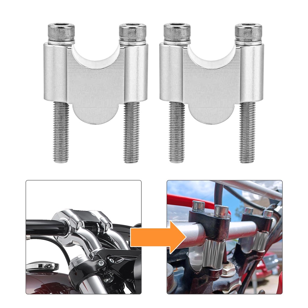Motorcycle Handlebar Riser Bar Mount Handle Clamp Universal 7/8'' 30mm ...