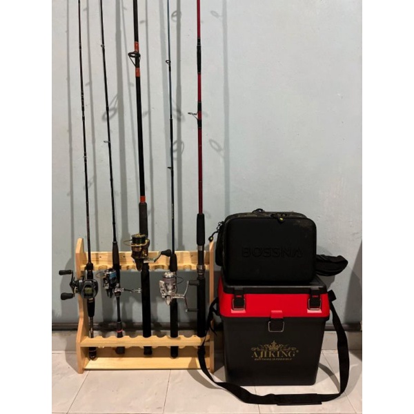 Fishing Rod Rack Rak Mancing Wall Mounted Fishing Rod Rack Rak Joran ...