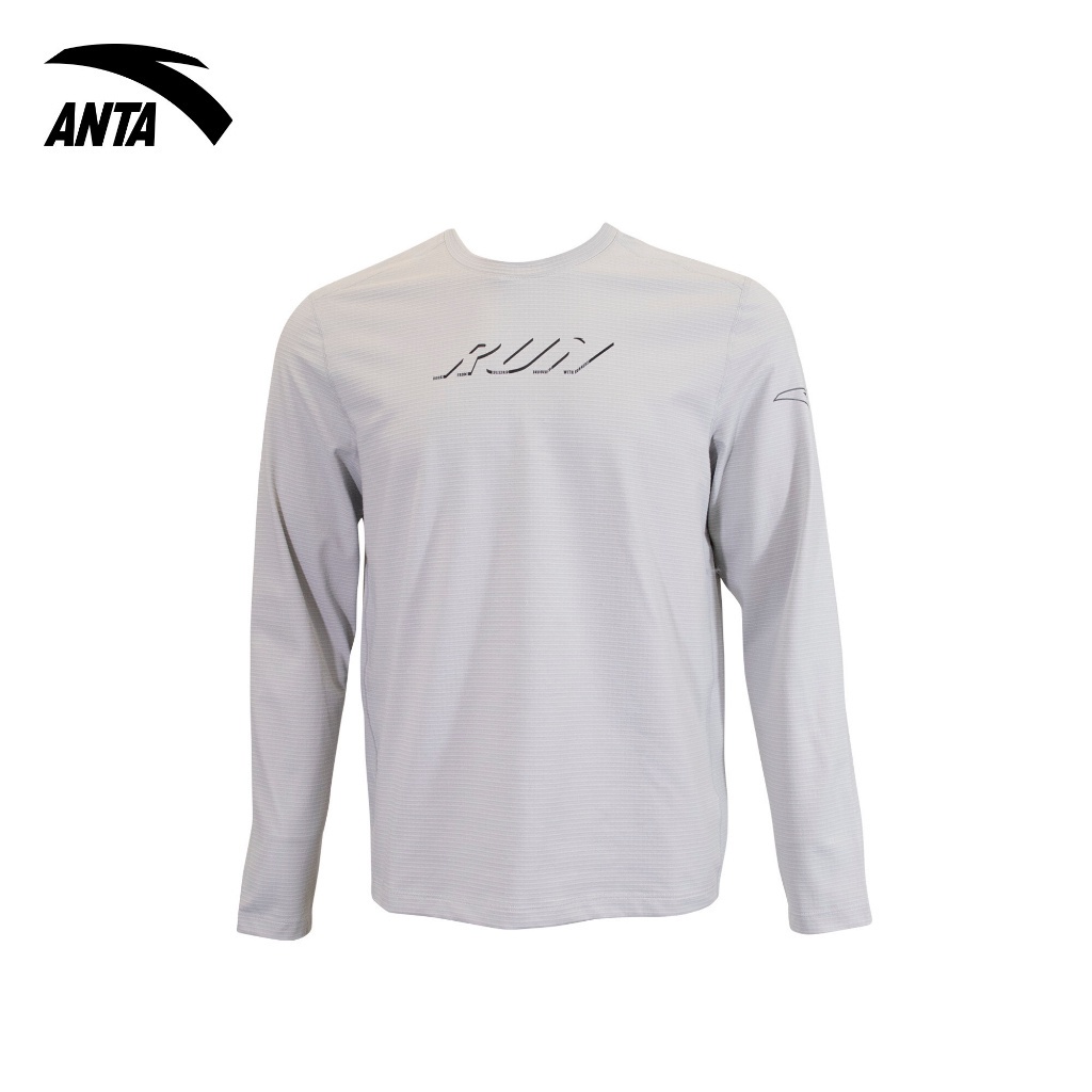 ANTA Men A-Cool Anta Running LS Tee-Floating Clouds Grey | Shopee Malaysia