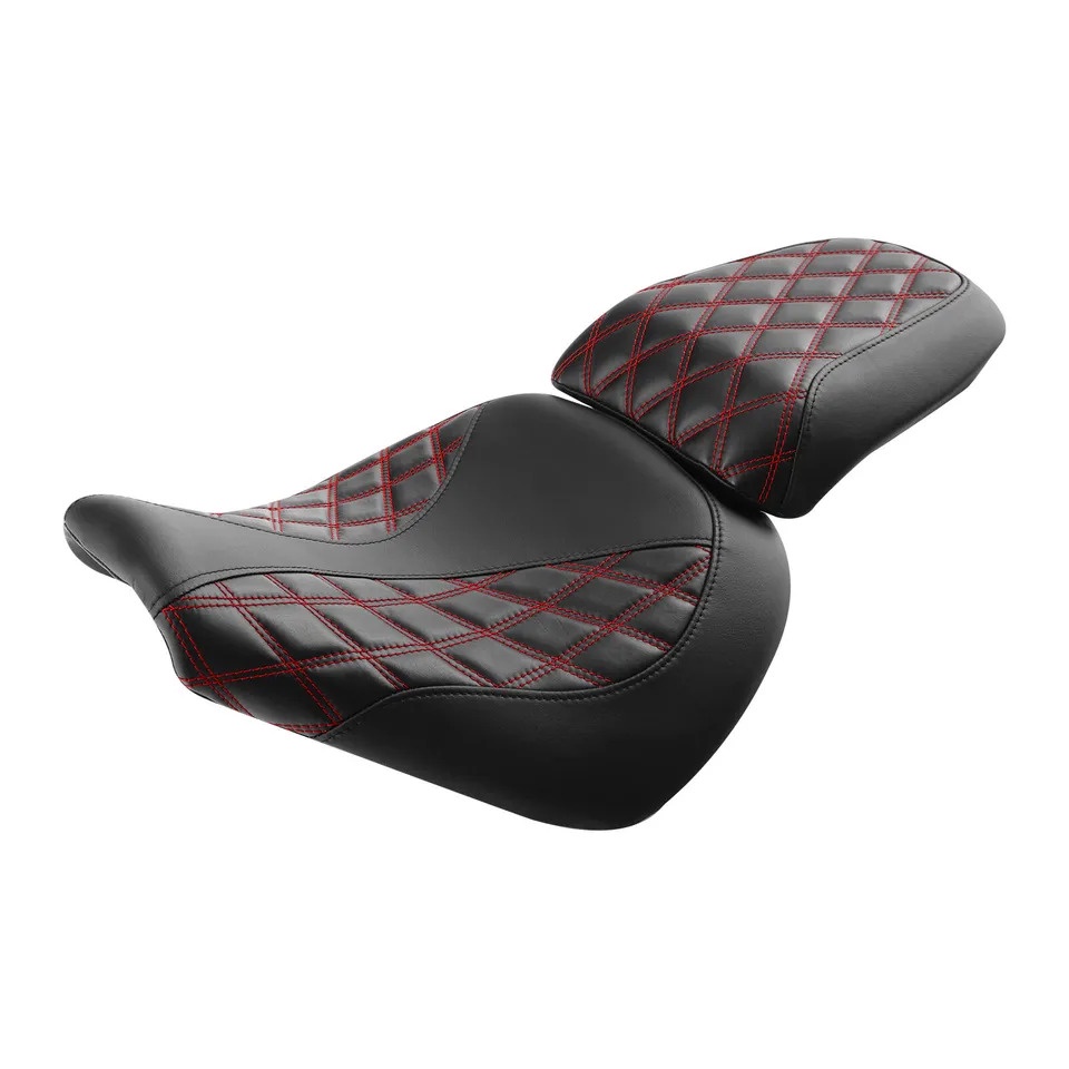 Motorcycle Black+Red Driver Passenger Seat For Harley Fat Boy FLFB ...