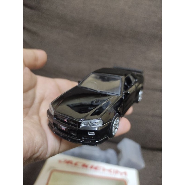 NISSAN SKYLINE GTR R34 JKM 1:36 BLACK OPEN DOORS TOY-GENICS | Shopee ...